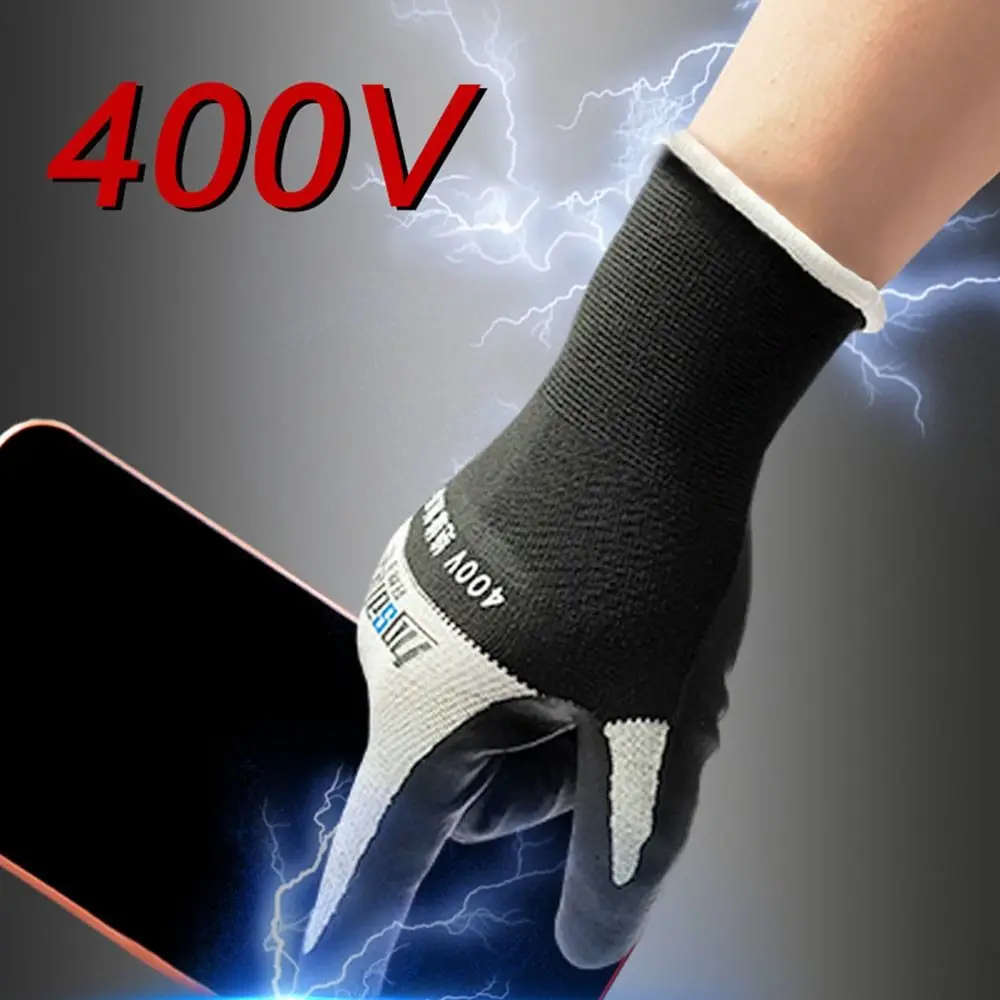 1-Pair-Nitrile-Electrician-Insulating-Gloves-Withstanding-Voltage-400V ...