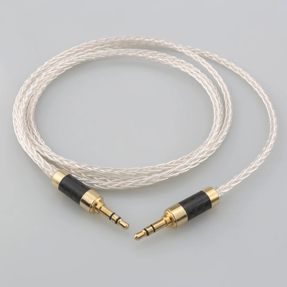 8-Core-6N-Kabel-Peningkatan-Stereo-Pria-3-5Mm-Ke-3-5Mm-Berlapis-Perak ...