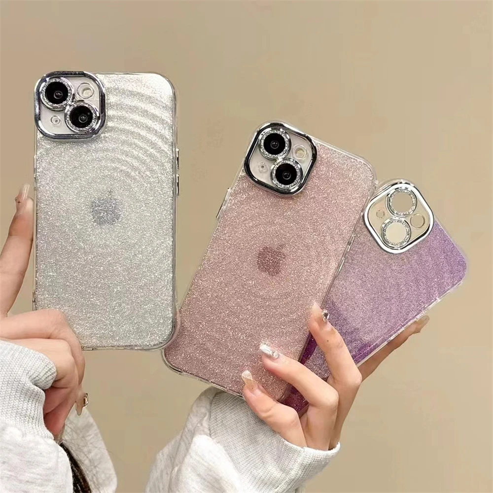 Luxury-Glitter-Circle-Ripple-Clear-Plating-Phone-Case-For-iphone-14-15 ...
