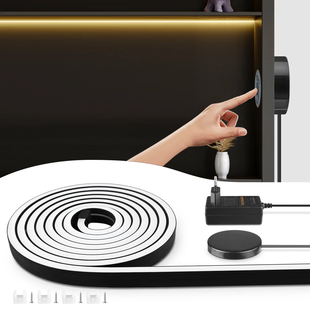 24V-LED-Strip-High-Quality-Black-Silicone-LED-Neon-Light-Tube-Touch ...