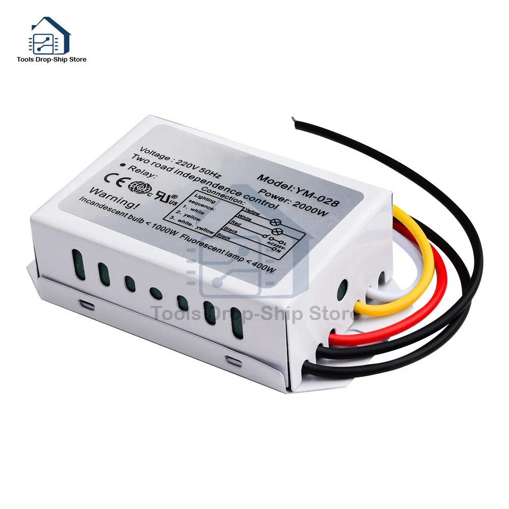 220V-2-Way-3-Section-Lighting-Control-Switch-Digital-Subsection-1000W-Energy-saving-Lighting ...