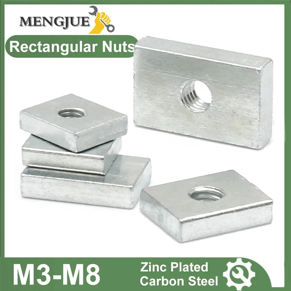 10-50pcs-Square-Nut-M3-M4-M5-M6-M8-Rectangular-Nuts-Thin-Slider-Block ...
