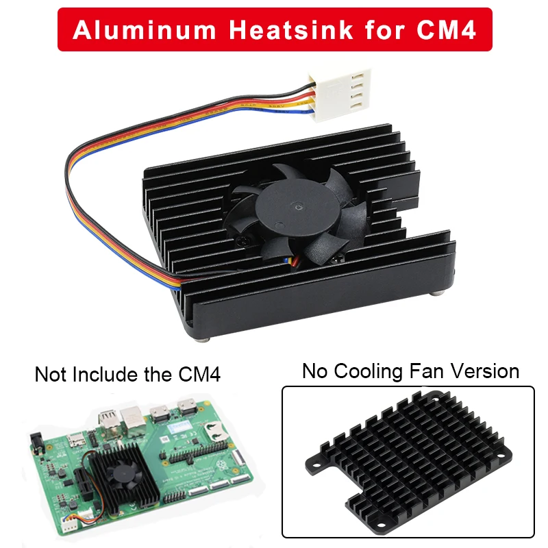 Raspberry-Pi-CM4-Aluminum-Heatsink-12V-Adjustable-Speed-Cooling-Fan ...