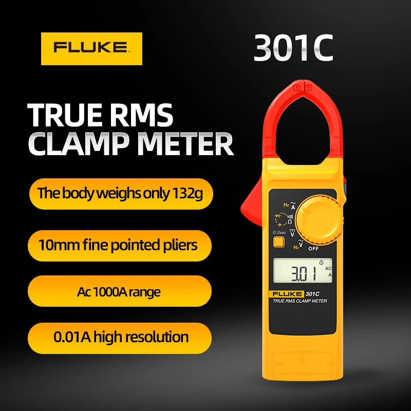 Fluke 301 Series Professional Digital Clamp Meter AC/DC Voltage Tester ...