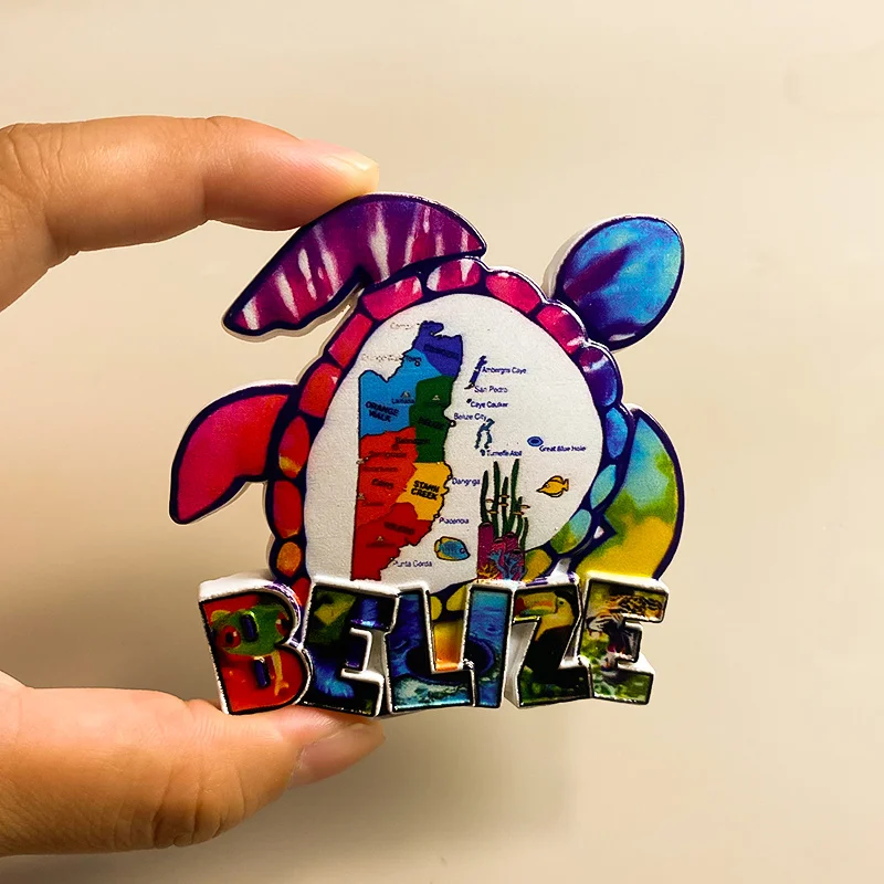 Belize City Fridge Magnet Decoration Latin American Country Map Sea ...