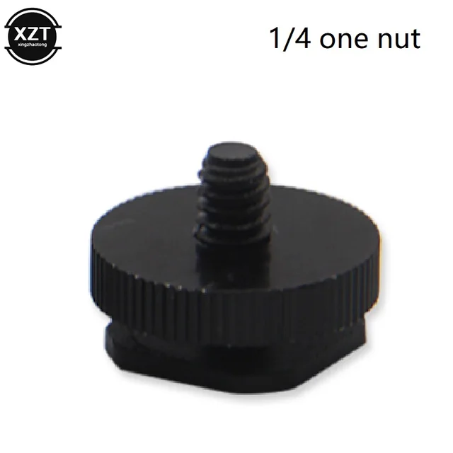 Newest Professional 1/4" 3/8" Dual Nuts Tripod Mount Screw Black to ...