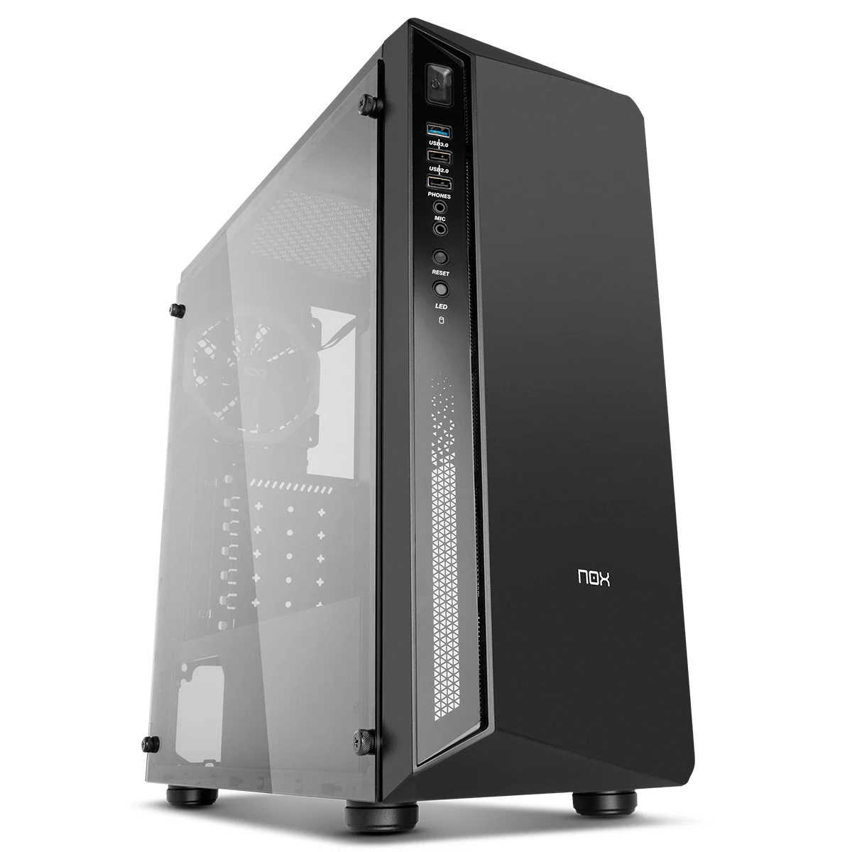 NOX-INFINITY-ATOM-computer-case-tempered-glass-Panel-pre-installed-RGB ...