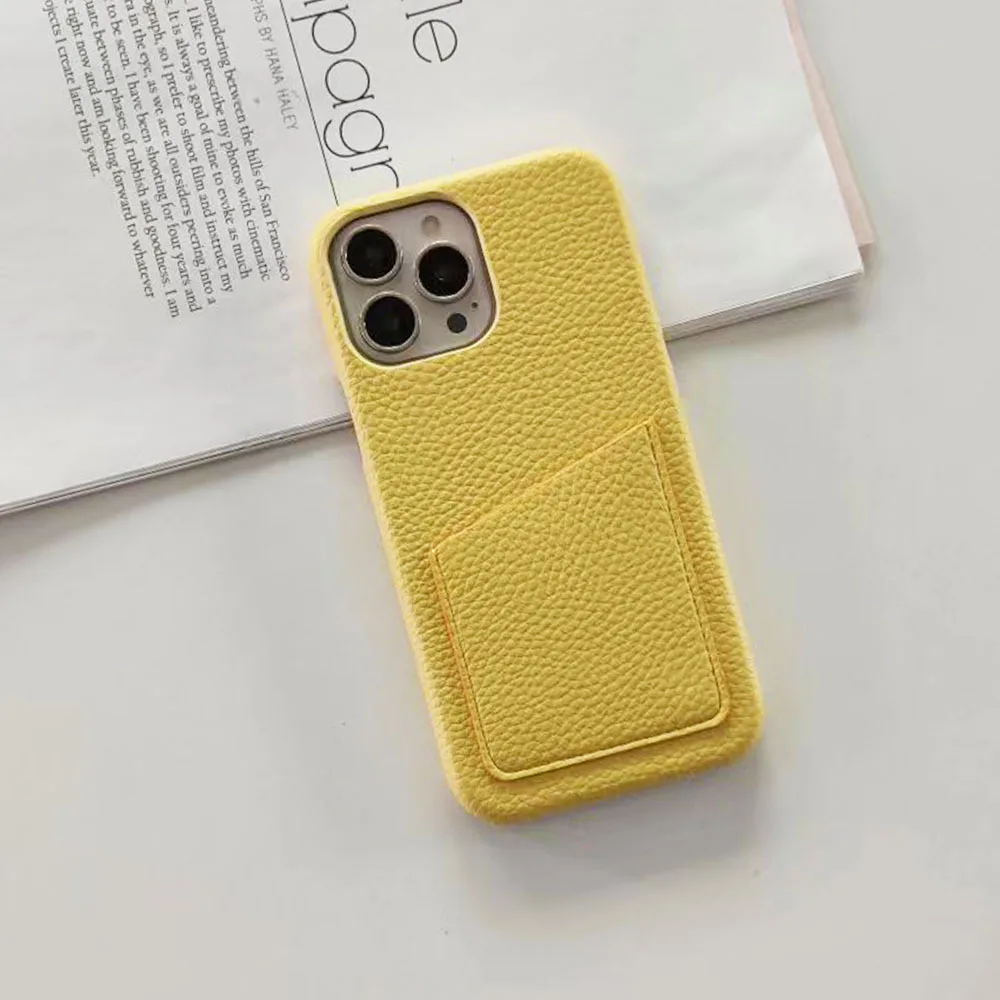 Luxury-Fashion-Yellow-Lychee-Pattern-Wallet-Card-Hard-PC-Phone-Case ...