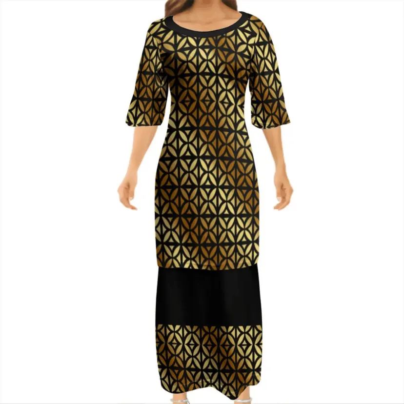 Black-Gold-Support-Your-Design-Summer-Elegant-Dress-Samoan-Puletasi ...