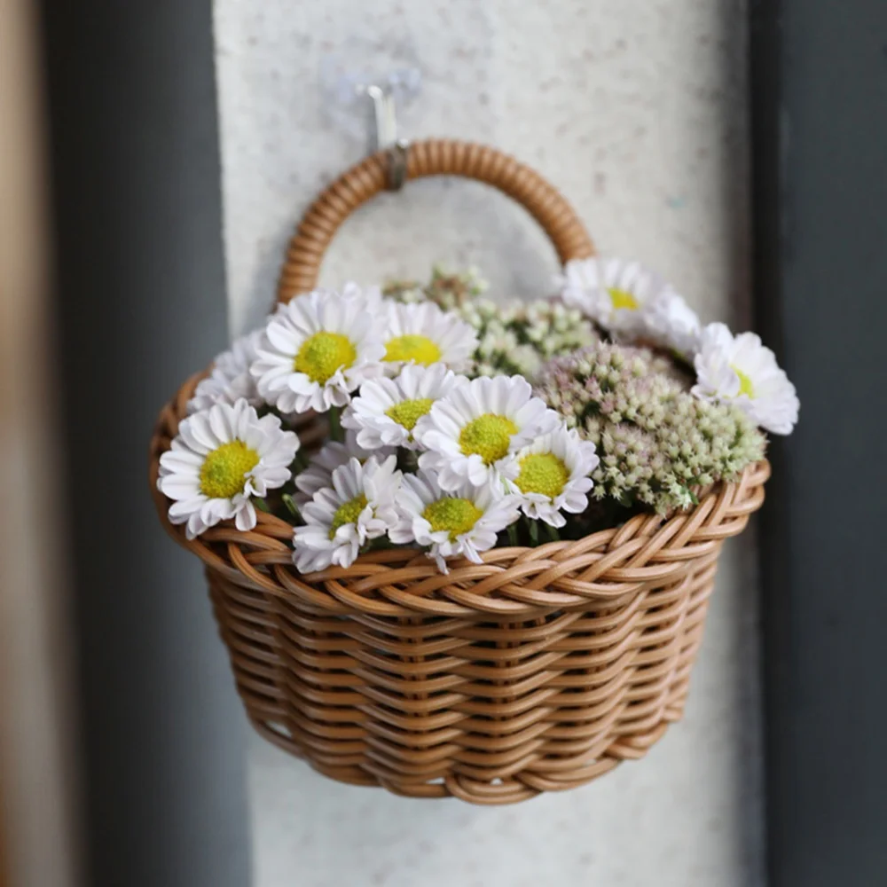 Garden-Wall-Hanging-Flower-Basket-Natural-Wicker-Large-Handmade-Wicker ...