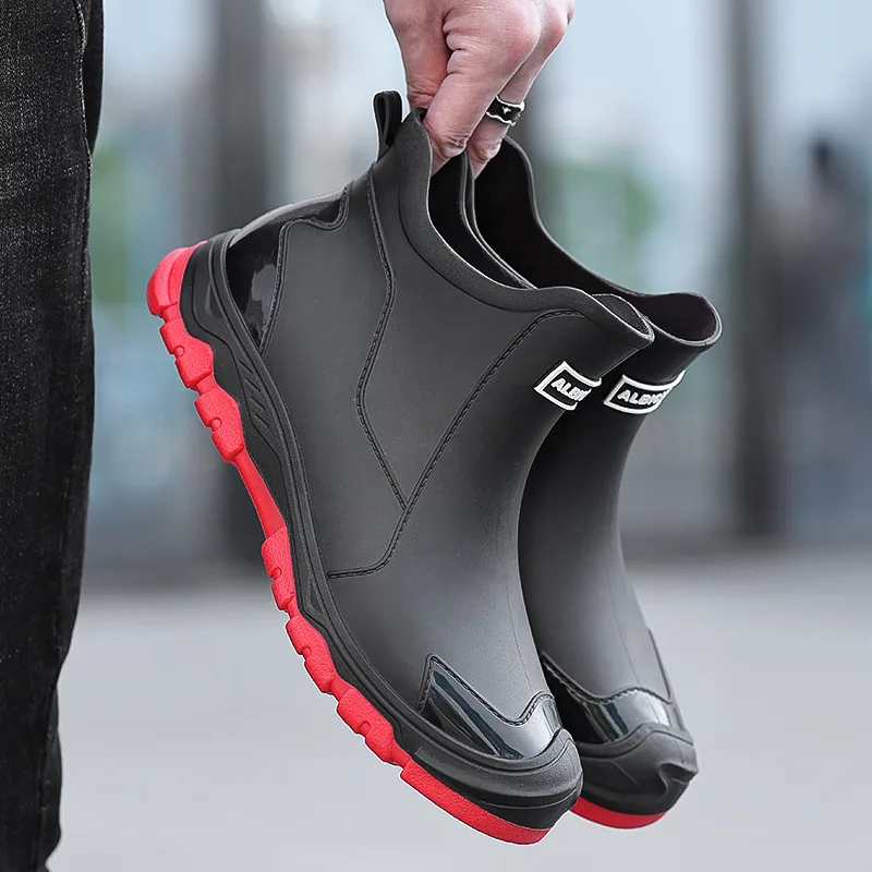 Fashionable-Rain-Boots-for-Men-New-Rainproof-and-Waterproof-Shoes-Short ...