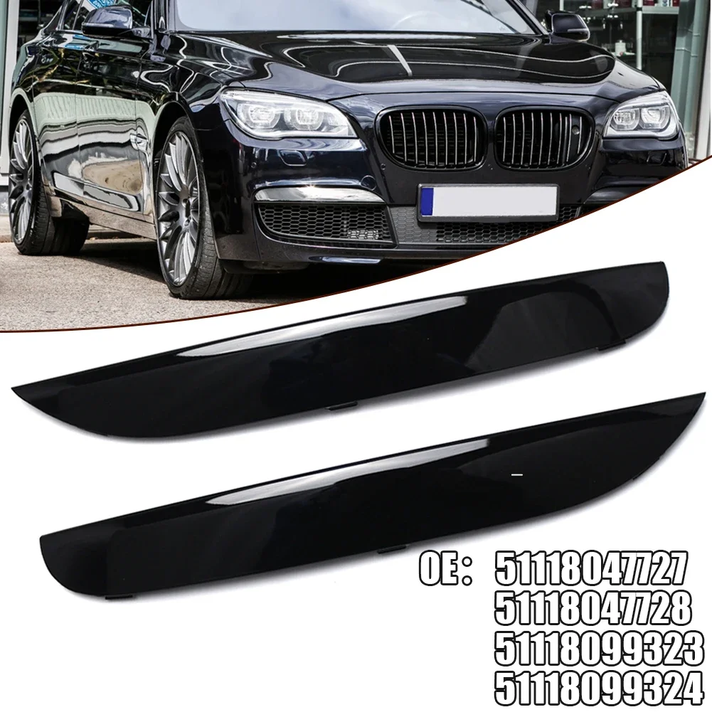 2PCS-Gloss-Black-Car-M-Sport-Front-Bumper-Grill-Moulding-Trim-For-BMW-7 ...