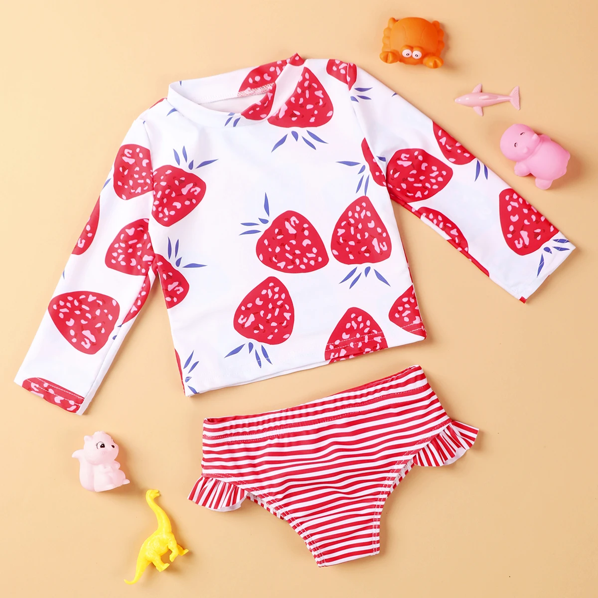 High-Quality-Strawberry-Swimwear-for-Girls-Swimming-Clothing-Long ...