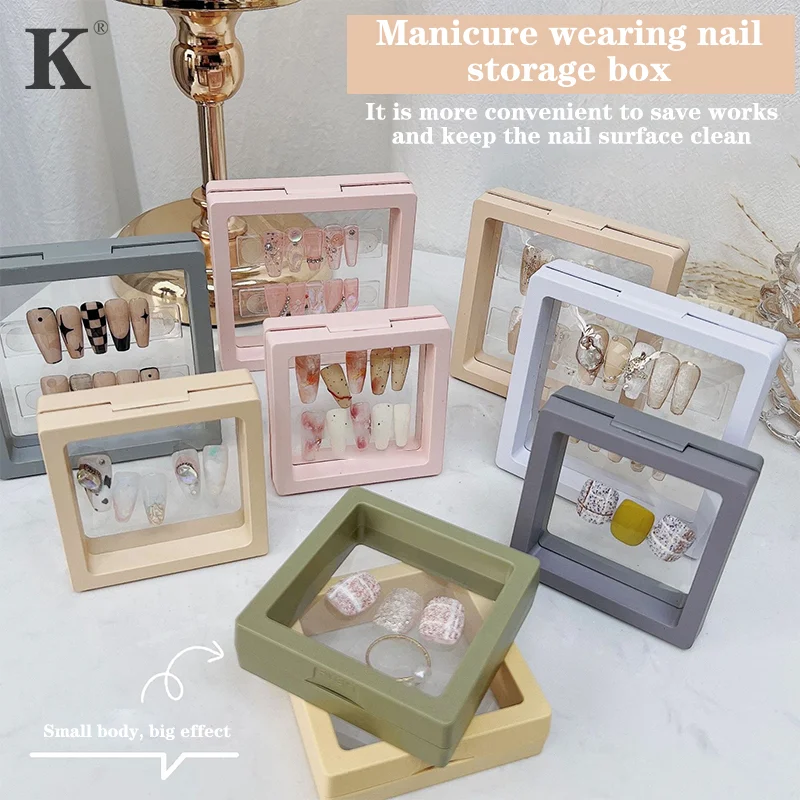 Transparent-PE-Film-Cover-Nail-Dustproof-Storage-Box-Nail-Container-Box ...