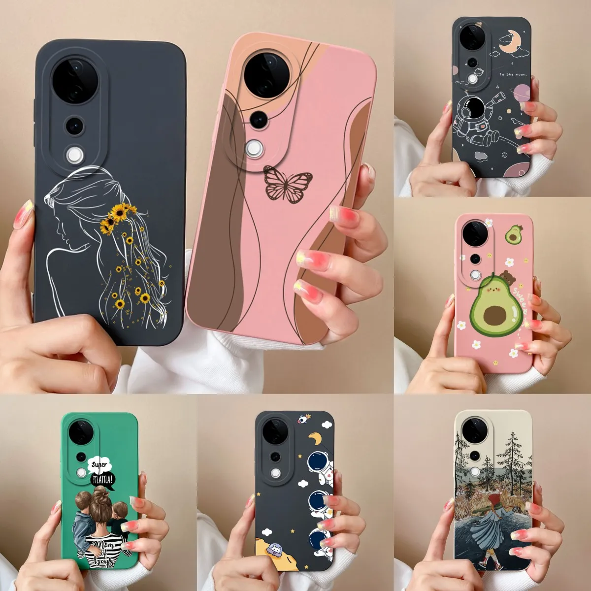 Funda para Vivo V40 Pro SE Lite 5G Sweet Girl Funda protectora suave de ...