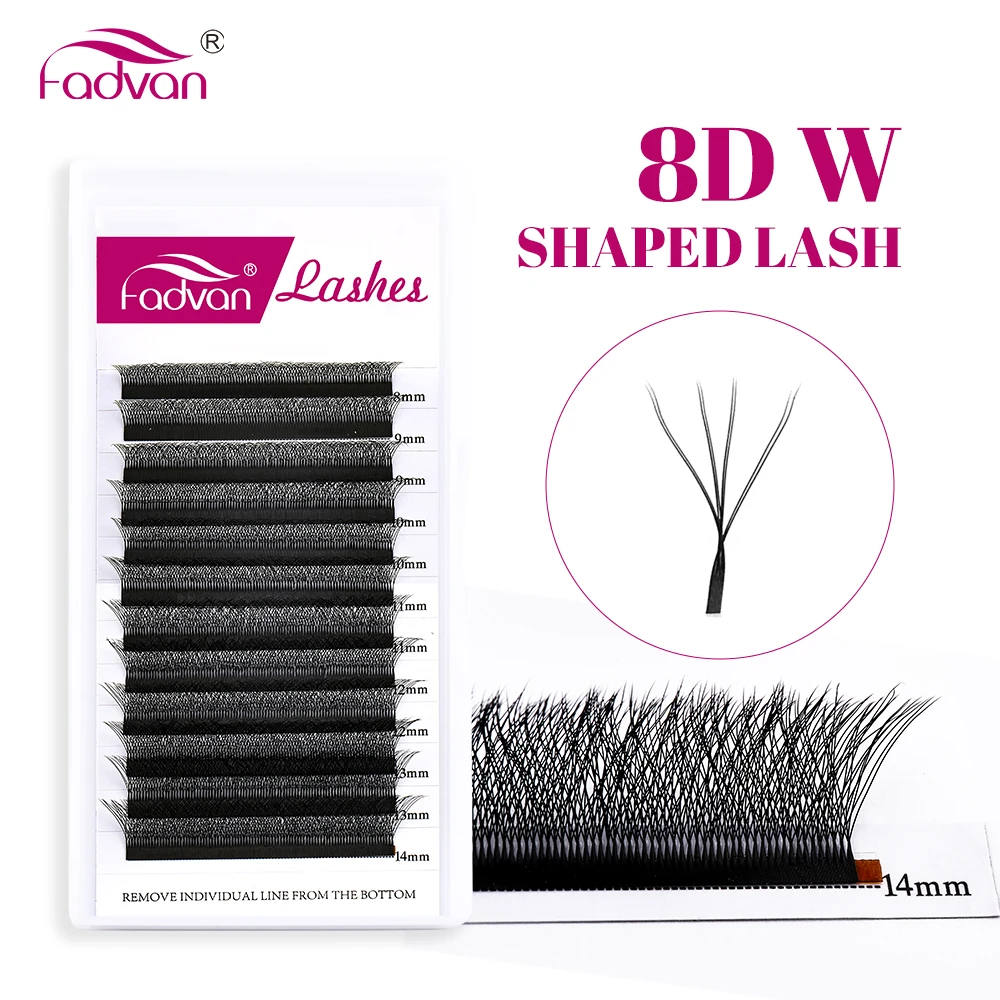 8D W Lashes Double Layer 4D W Shape Lash Extensions 8 15mm Natural Soft ...