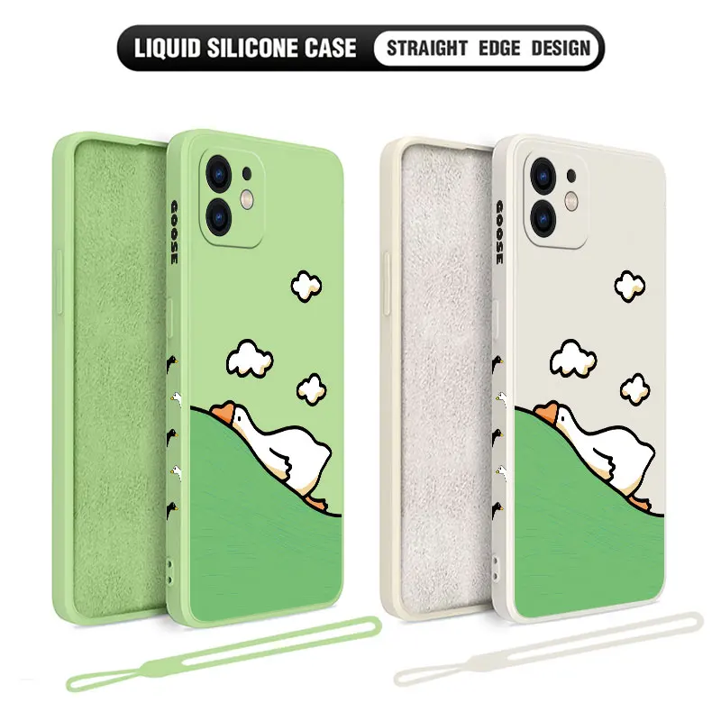 Funny-Cartoon-Lazy-Goose-Phone-Case-For-iPhone-15-14-13-12-11-Pro-Max ...