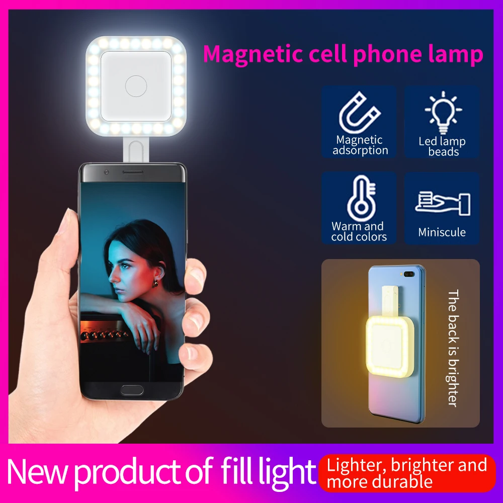 2500K-9000K-Dual-Color-Temperature-Adjustable-phone-Fill-Light-with-5 ...