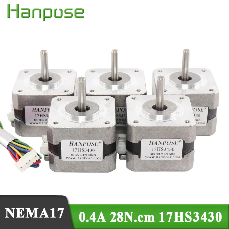 HANPOSE-100PCS-stepper-motor12V-2-Phase-4-Lead-0-4A-28N-CM-17HS3430 ...
