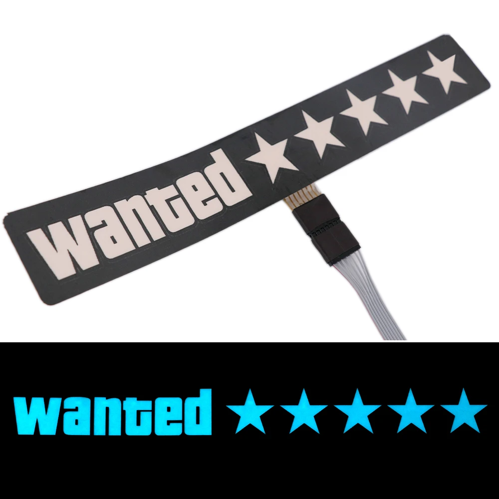 Wanted 5 Star JDM Car Glow Panel Electric Marker Lamp Blue LED ...