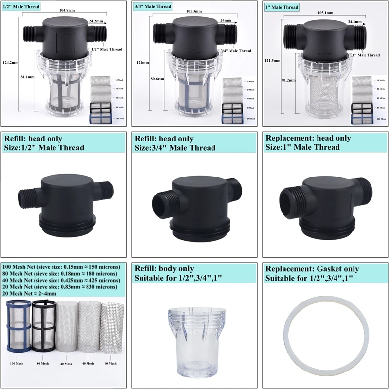 1-2-3-4-1-Male-Thread-Garden-Watering-Filter-Car-Wash-Irrigation-Hose ...