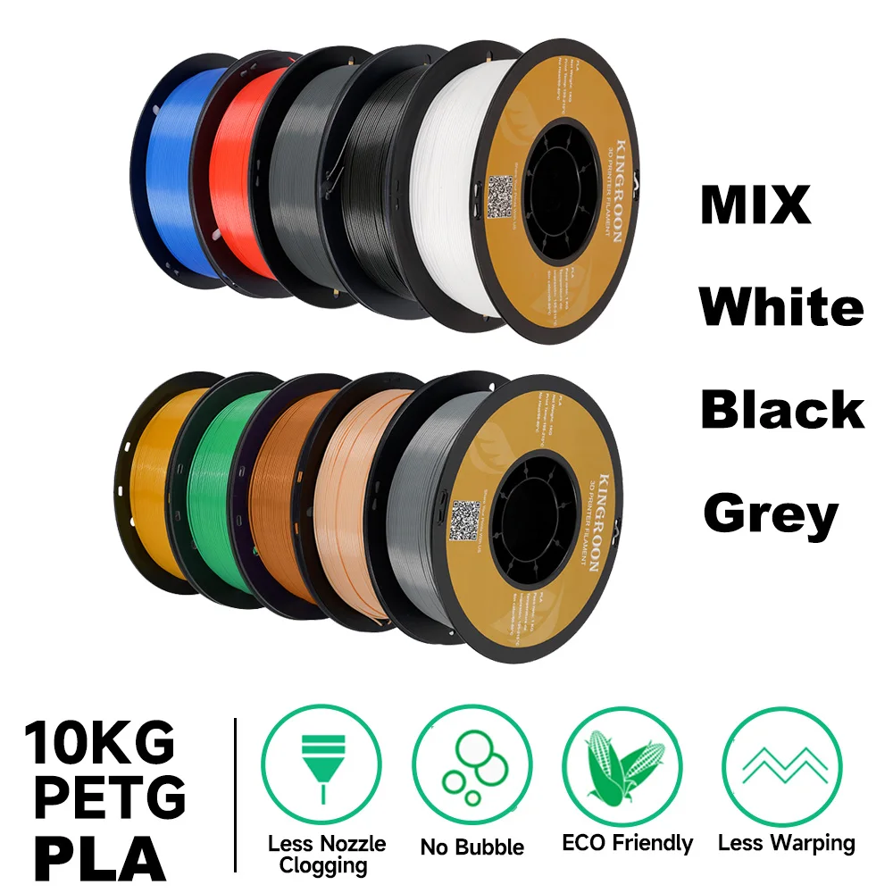 KINGROON-10KG-PLA-Mix-color-Filaments-10-Rolls-Box-1-75mm-100-Filament ...