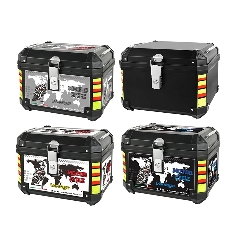Universal-48L-Motorcycle-Rear-Top-Case-ABS-Plastic-Moto-Luggage-Storage ...