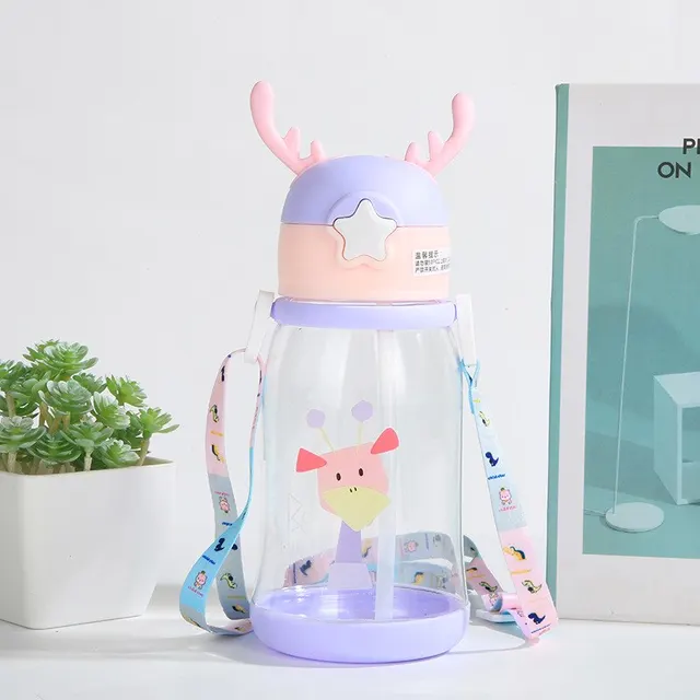 Kids Water Sippy Cup Antler Creative Cartoon Baby Feeding Cups with ...
