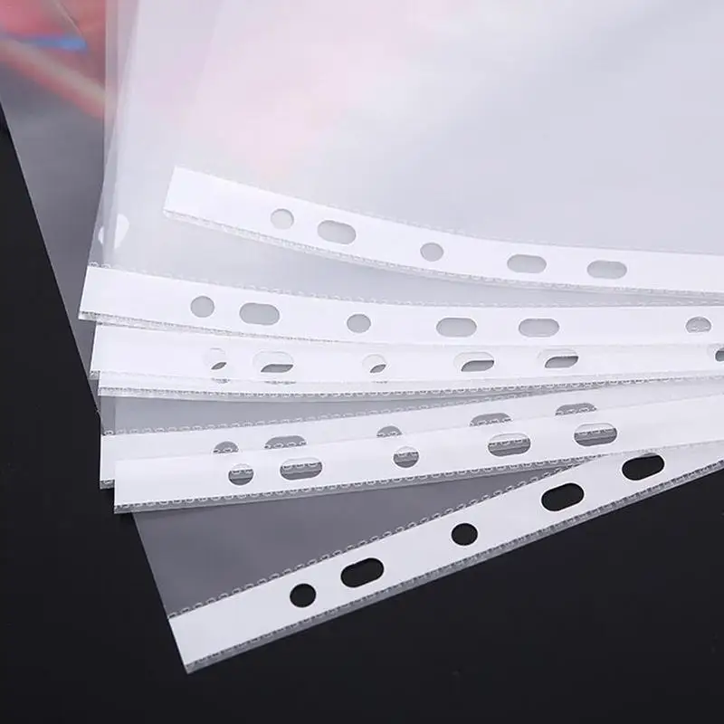 100pcs-Ultra-Thin-A4-Plastic-11-Holes-Loose-Leaf-Transparent-Sheet ...
