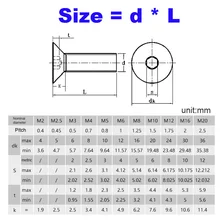 Titanium Screws Countersunk Hex M2 5 | M3 Countersunk Screw Titanium ...