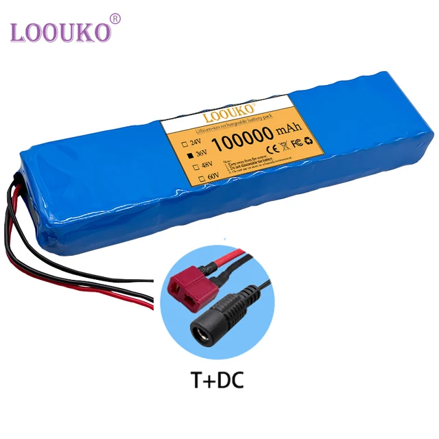 LOOUKO 10S3P 36V 100Ah Ebike Battery Pack 18650 Lithium Ion Battery ...