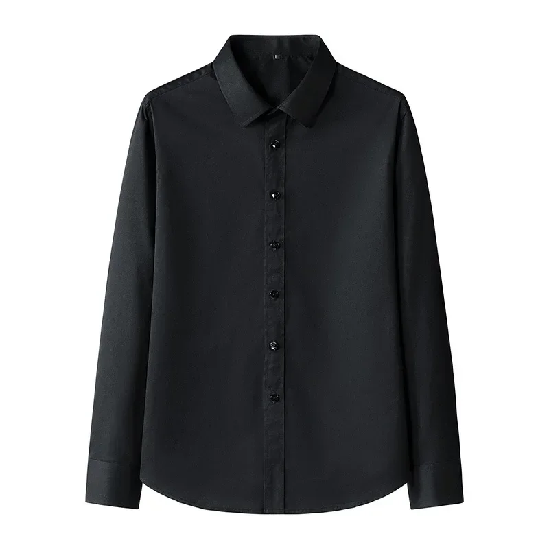 New-Solid-Color-Men-s-Long-sleeved-Shirt-Business-Casual-Shirt-Slim ...