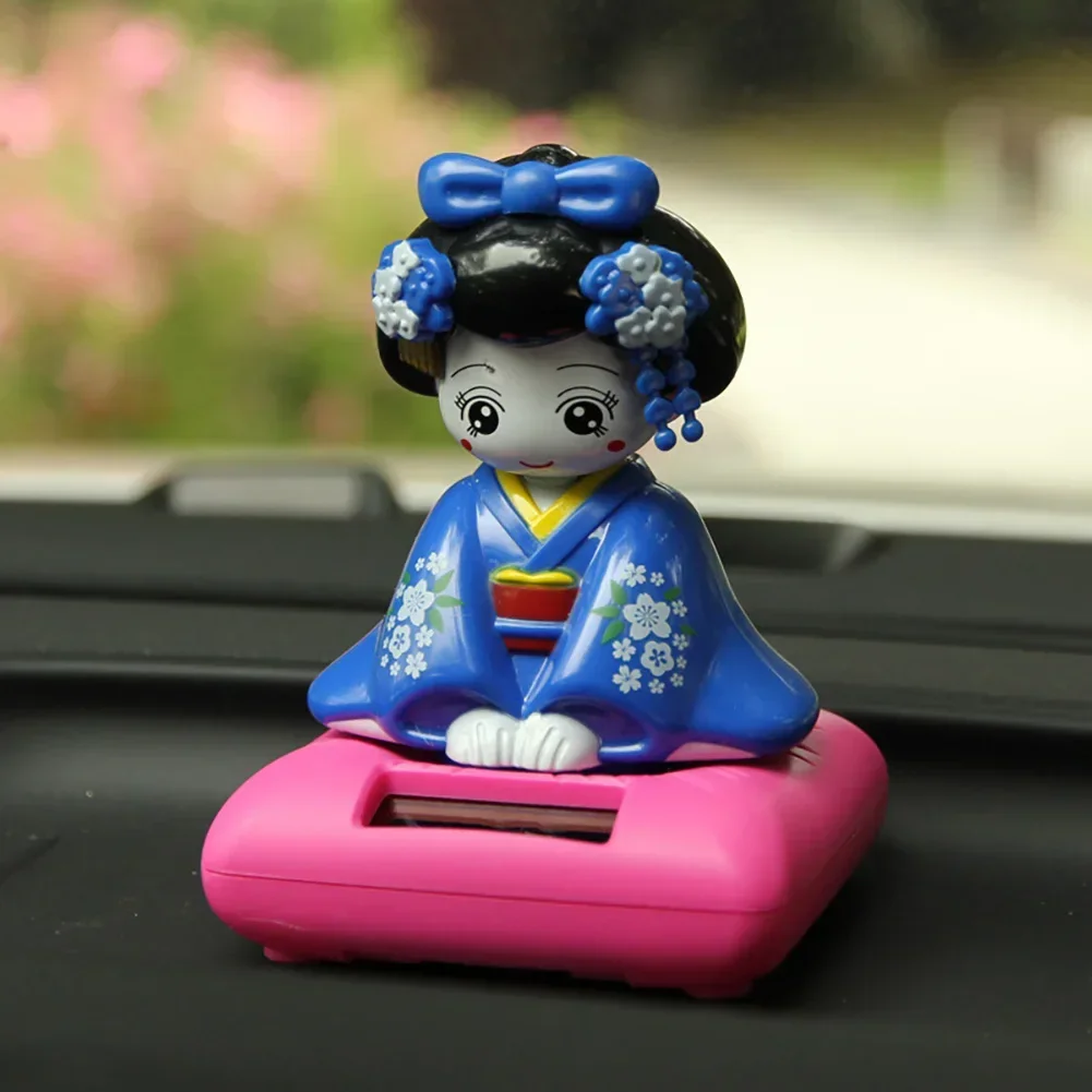 Solar Powered Shaking Heads Sitting Japanese Kokeshi Figurines ...