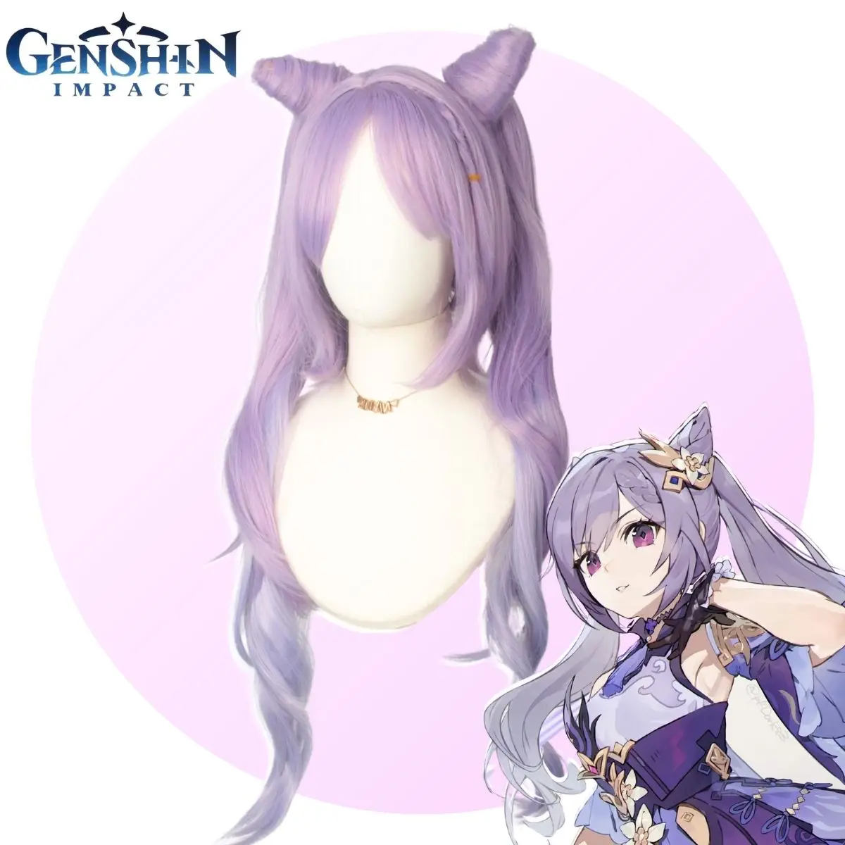 CosHall Cosplay Wig Purple Blended Light Gray New Arrival from Genshin ...