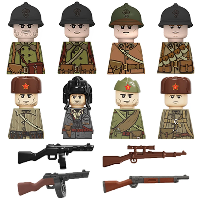 WW2-Military-Building-Blocks-Solider-Figures-Gifts-Weapons-France ...