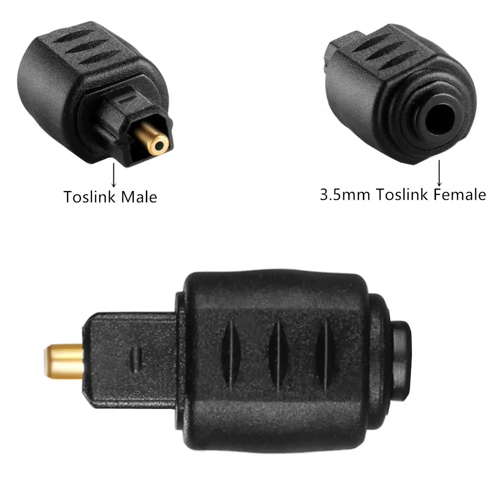 1Pcs-3Pcs-Black-Fiber-Optic-Conversion-Head-Optical-Toslink-Plug-3-5mm ...