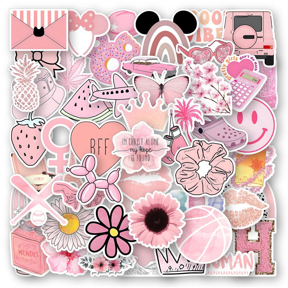 10-30-50PCS-Cute-Pink-Style-VSCO-Sticker-Ins-Decals-Decoration-DIY ...