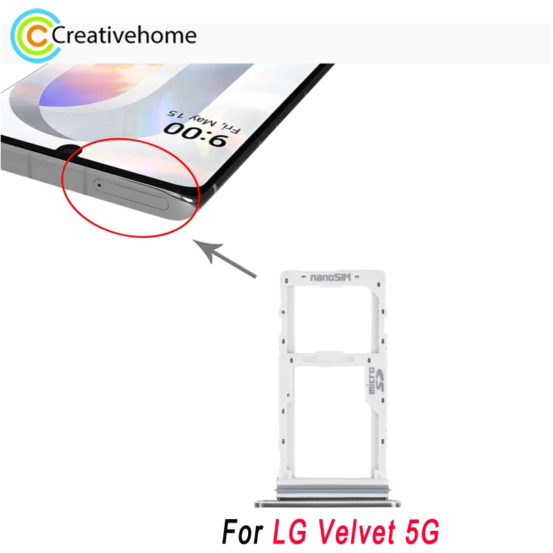 For-LG-Velvet-5G-Dual-SIM-Card-Tray-Micro-SD-Card-Tray-Adapter-LM-G900N ...