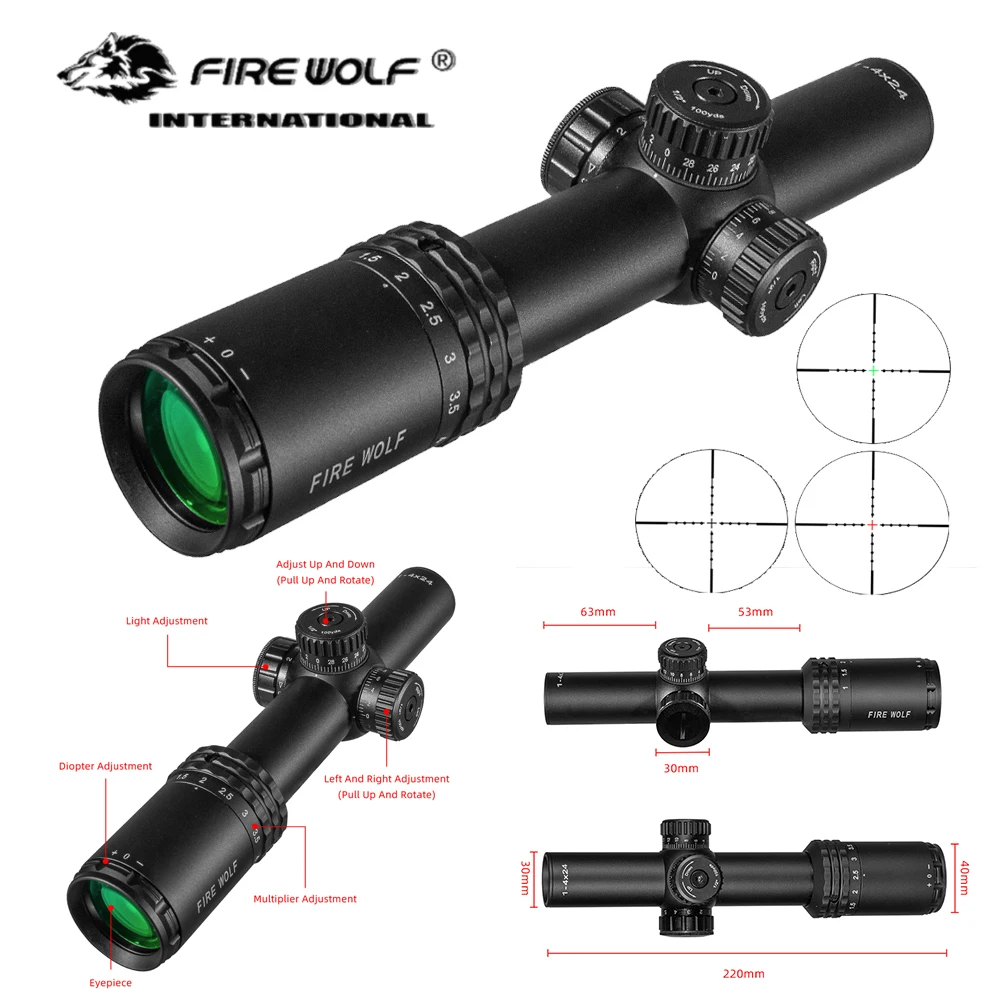 Fire-Wolf-Silver-1-4X24-Outdoor-Tactical-Optical-Rifle-Scope-Airsoft ...