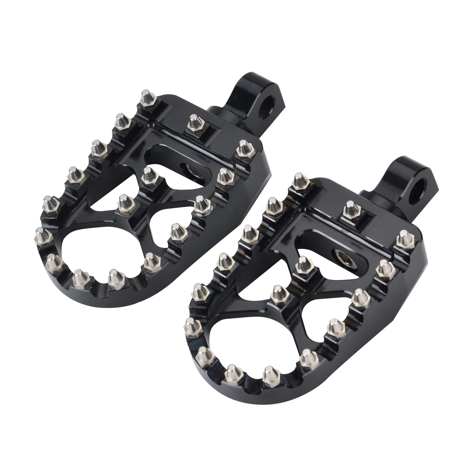 Goldfire 1 Pair CNC Wide Fat Footpegs 360° Roating MX Foot Pegs Chopper ...