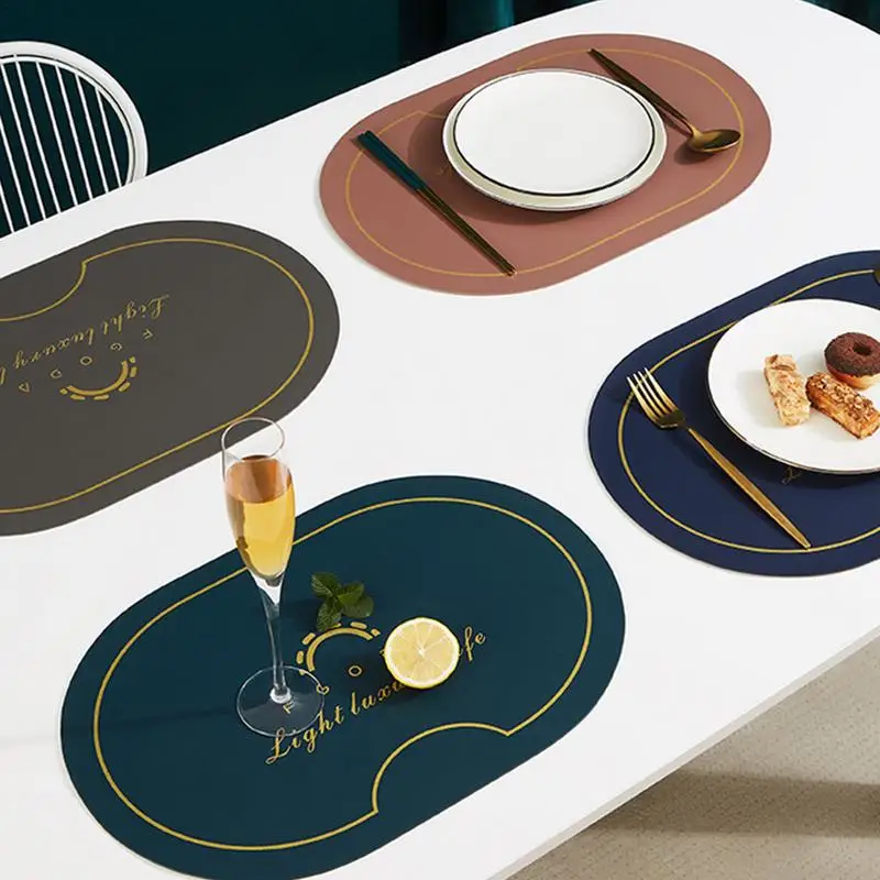 Waterproof-Placemats-Dining-Table-Mat-Waterproof-Oilproof-PU-Leather ...