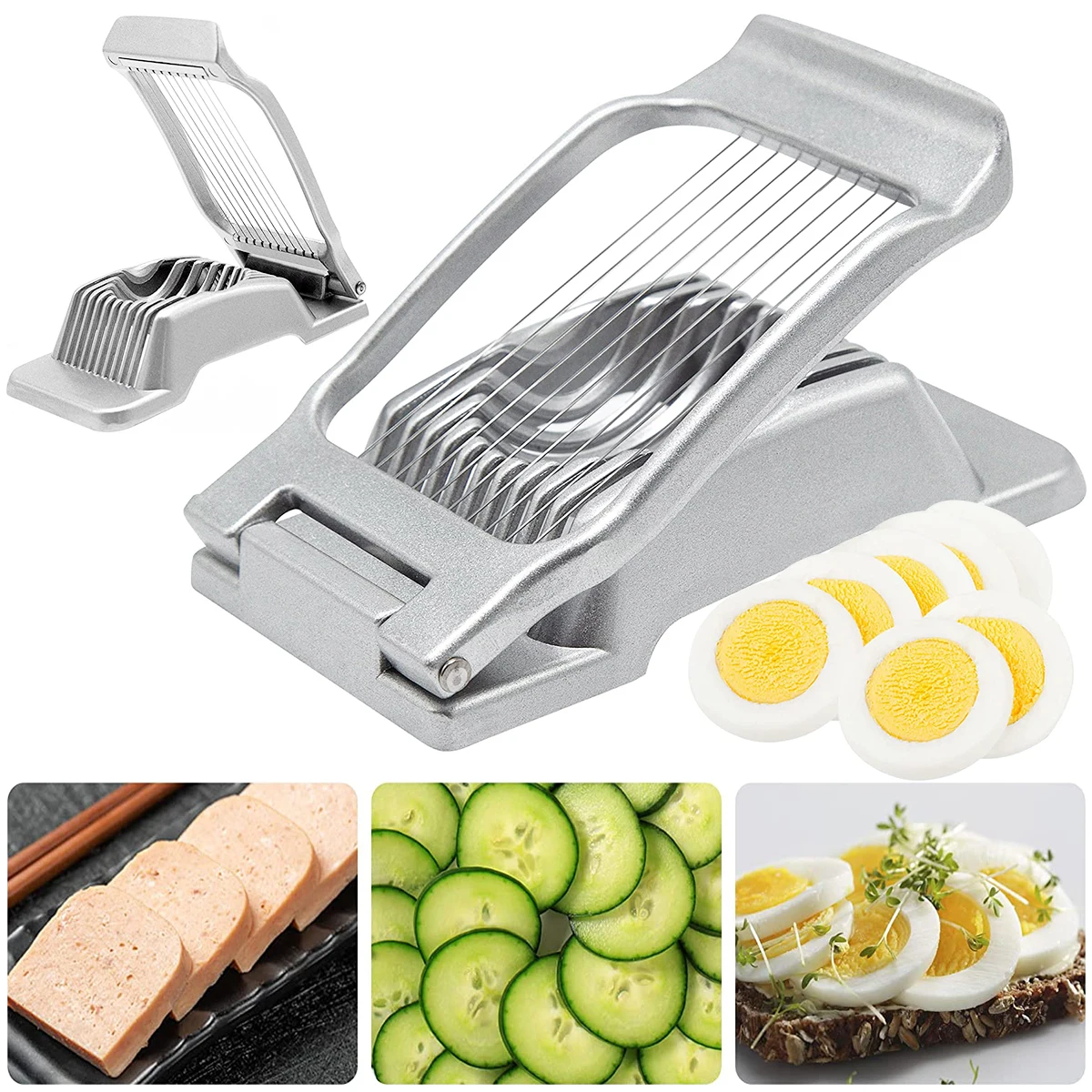 Multifunctional Egg Cutter Stainless Steel Egg Slicer Sectioner Cutter ...