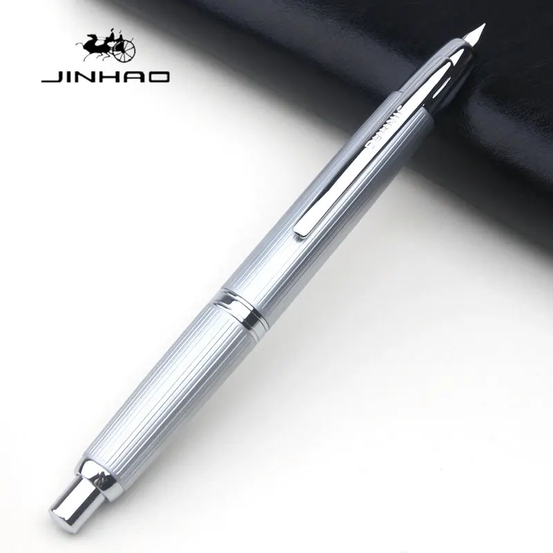 JINHAO 10 Promotion Fountain Pen Striped Silver EF/F Nib High Quality ...