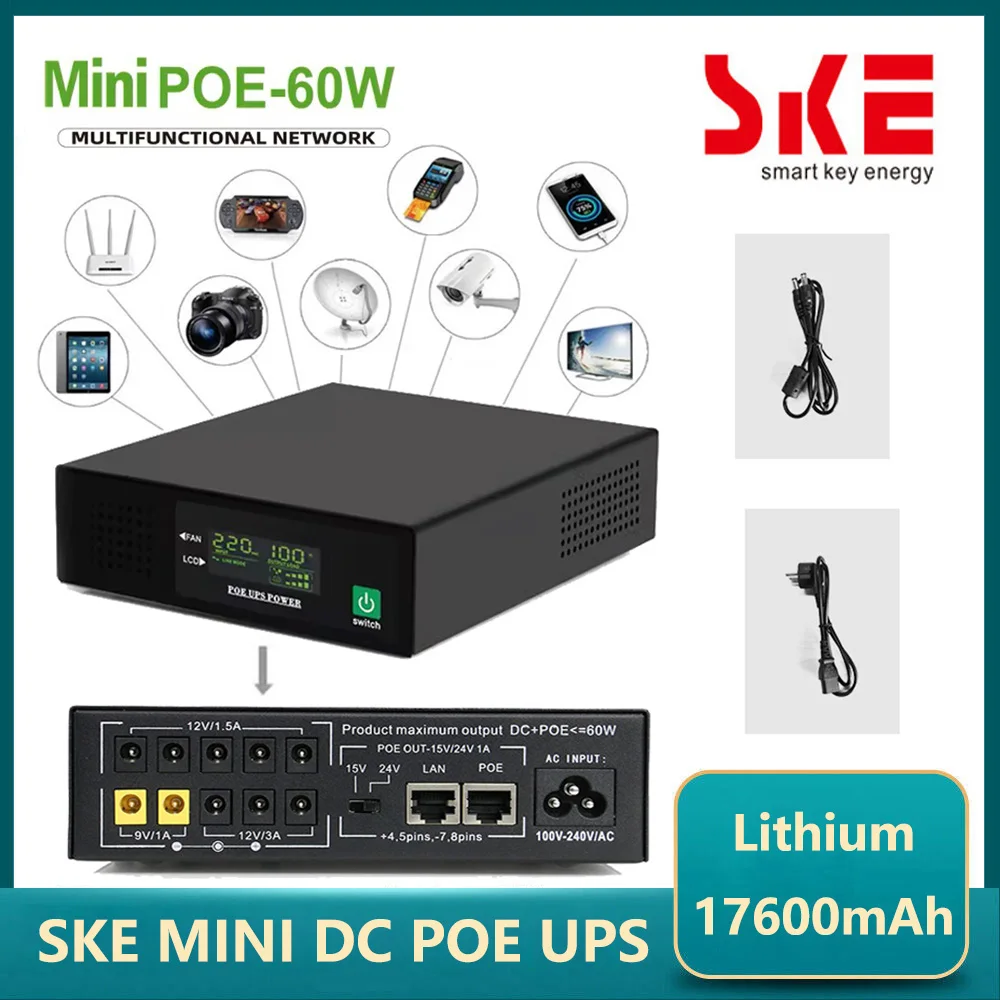 SKE-Mini-UPS-DC-POE-60W-17600mAh-Battery-Portable-Battery-Backup ...