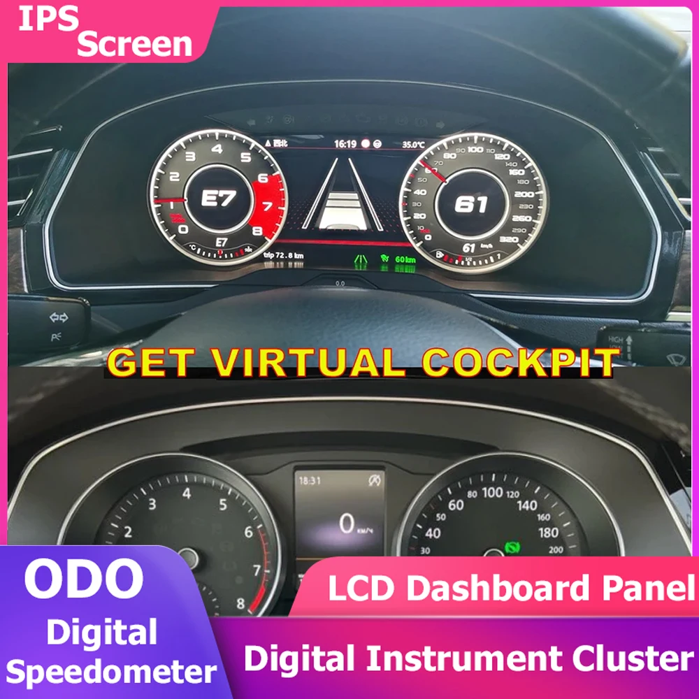 Digital Virtual Cockpit Dashboard Instrument Cluster Speedometer For VW ...