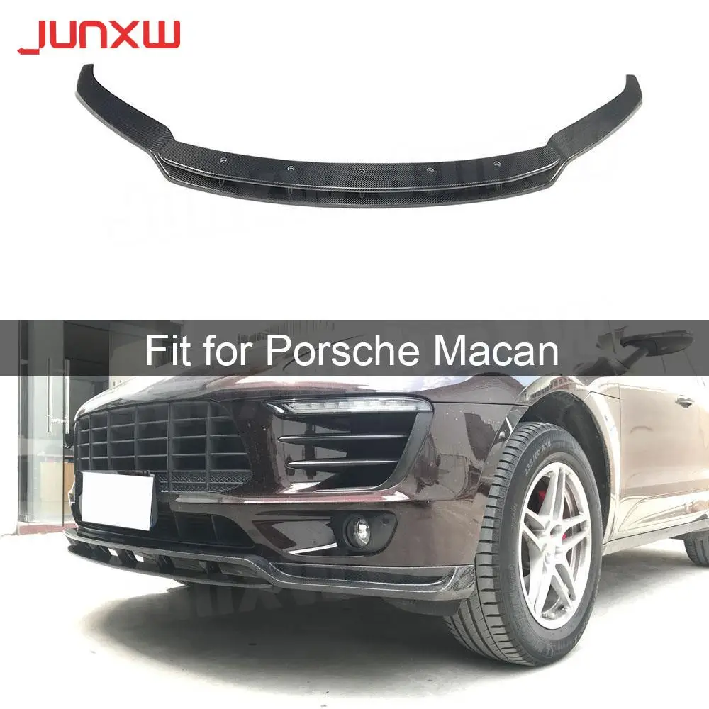 Carbon-Fiber-Front-Lip-Spoiler-For-Porsche-Macan-2017-2018-Front-Bumper ...