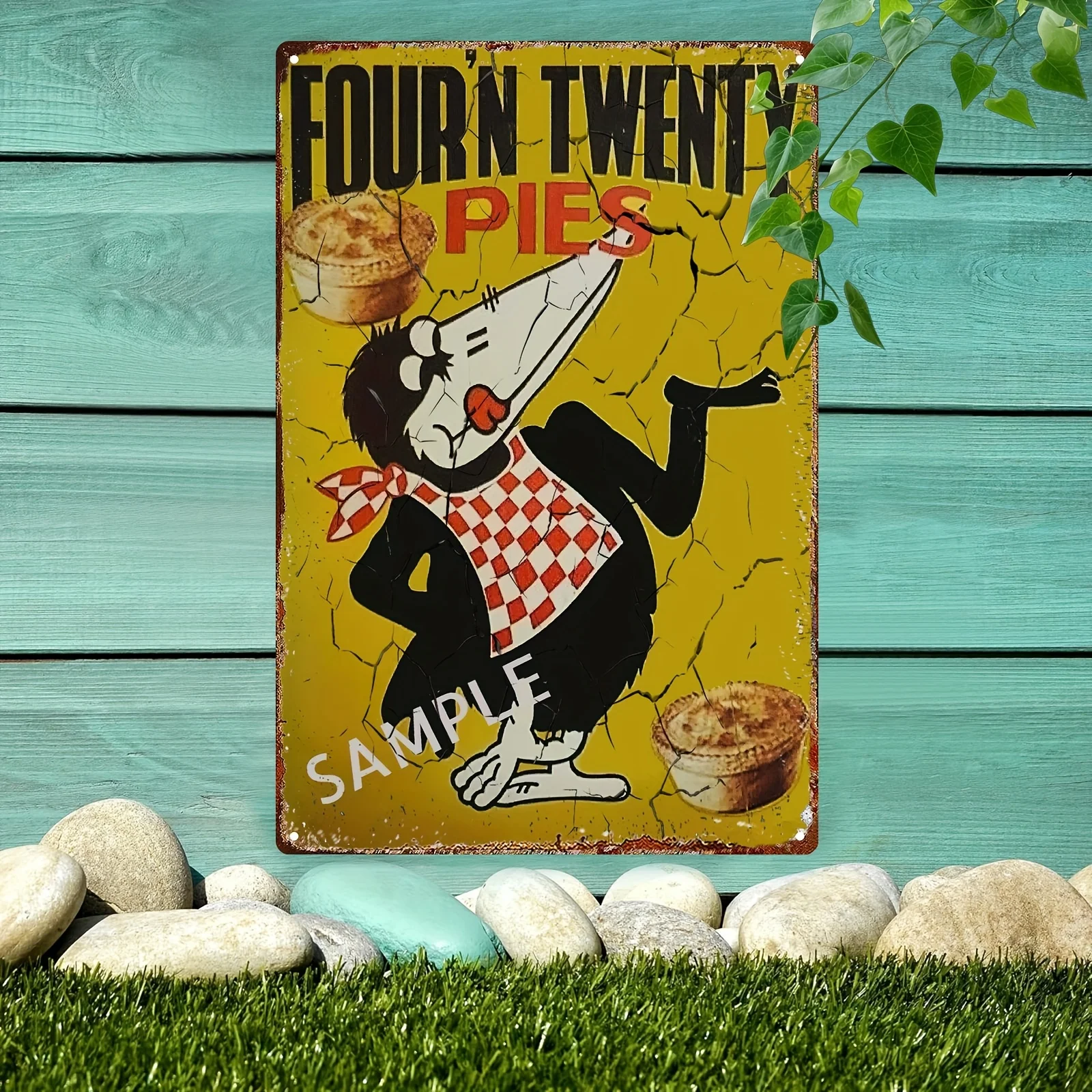 Metal Painting - FOUR N TWENTY PIES Rustic Vintage Tin Sign Man Cave ...