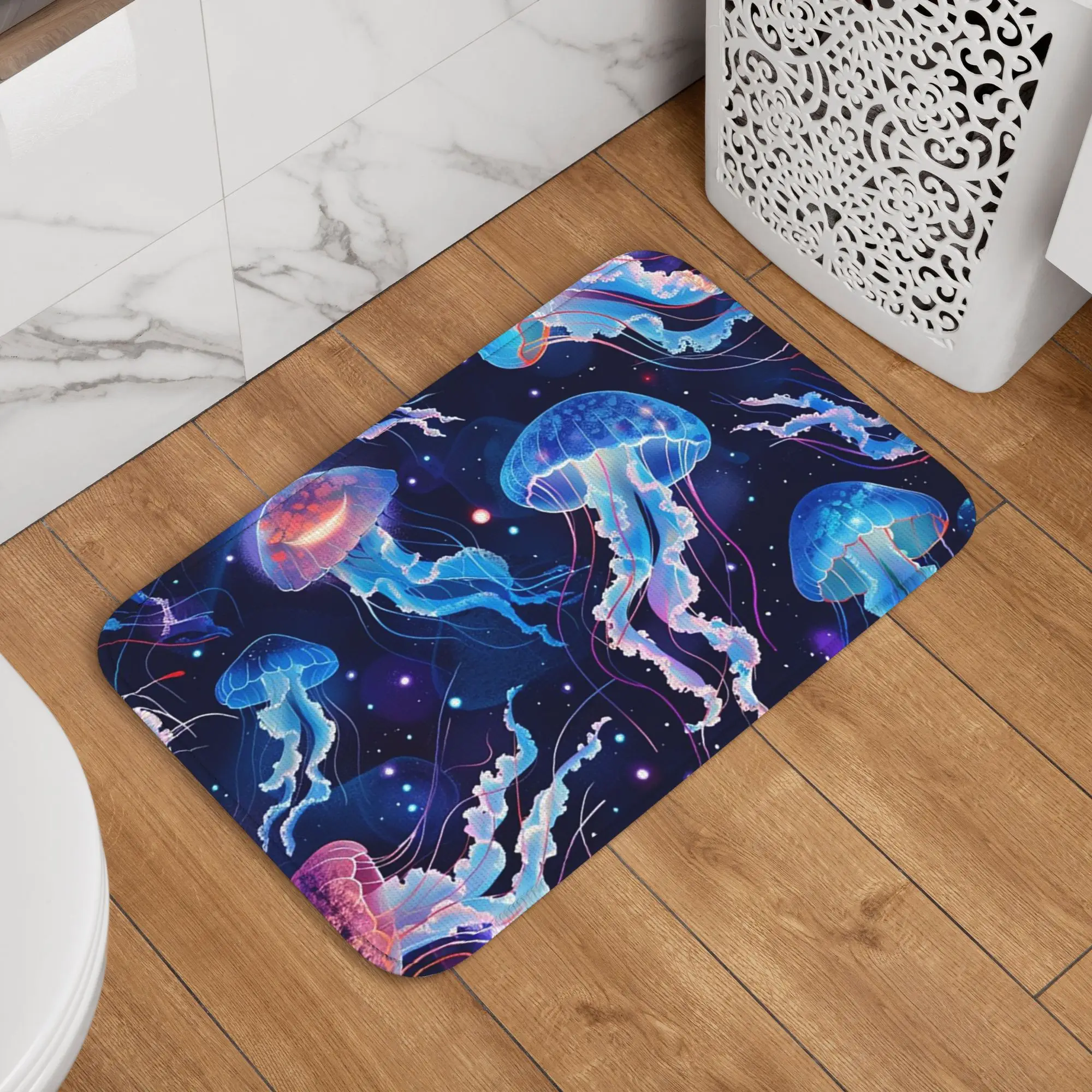 Undersea Magic Glowing Jellyfish Underwater Doormat Sand Scraping ...