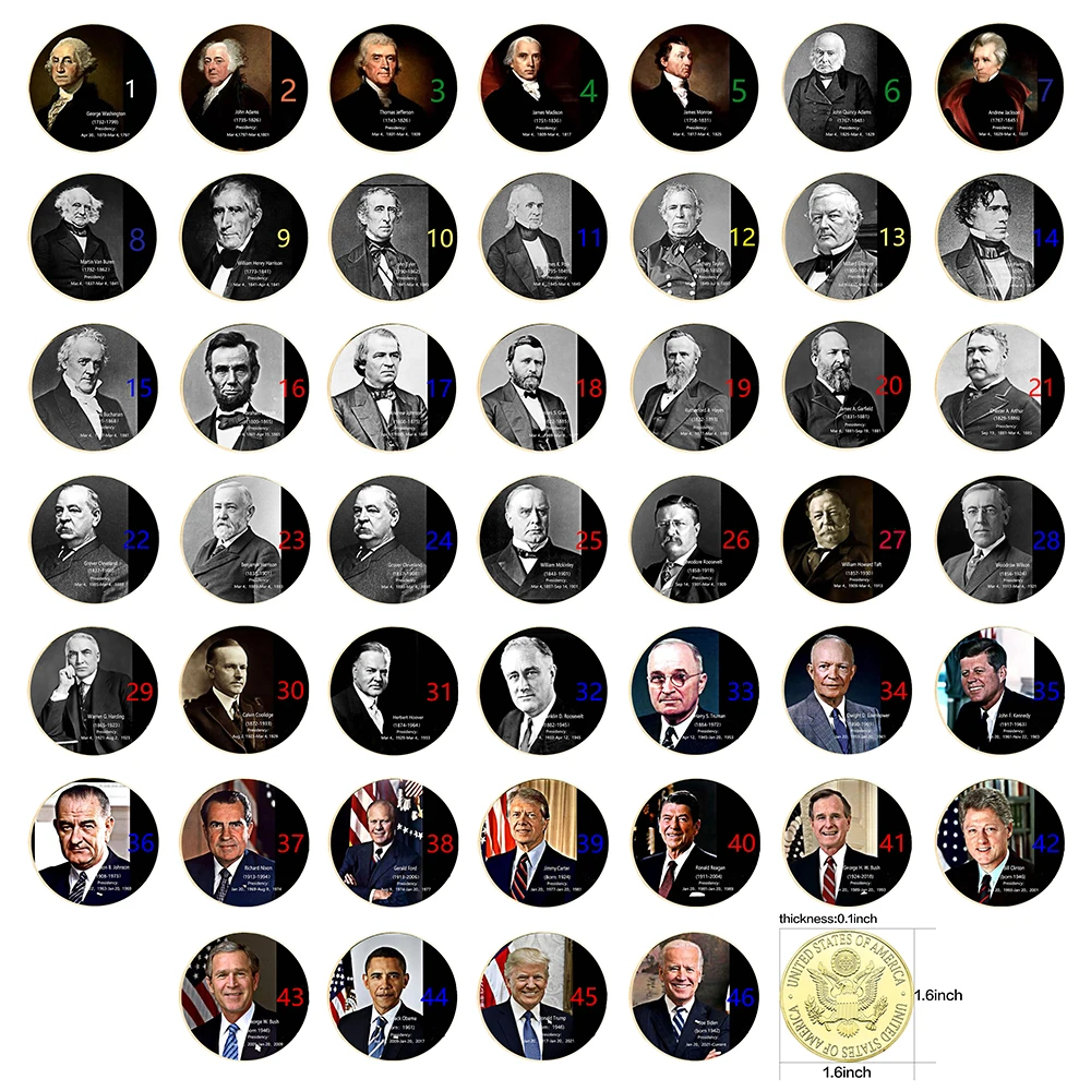 New-46-US-Presidents-Commemorative-Coins-Biden-Trump-Obama-Gold-Plated ...