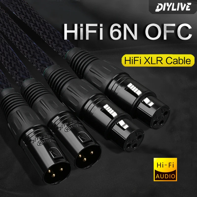 DIYLIVE-Canon-line-Male-to-female-Cannon-head-audio-line-Microphone-6N ...